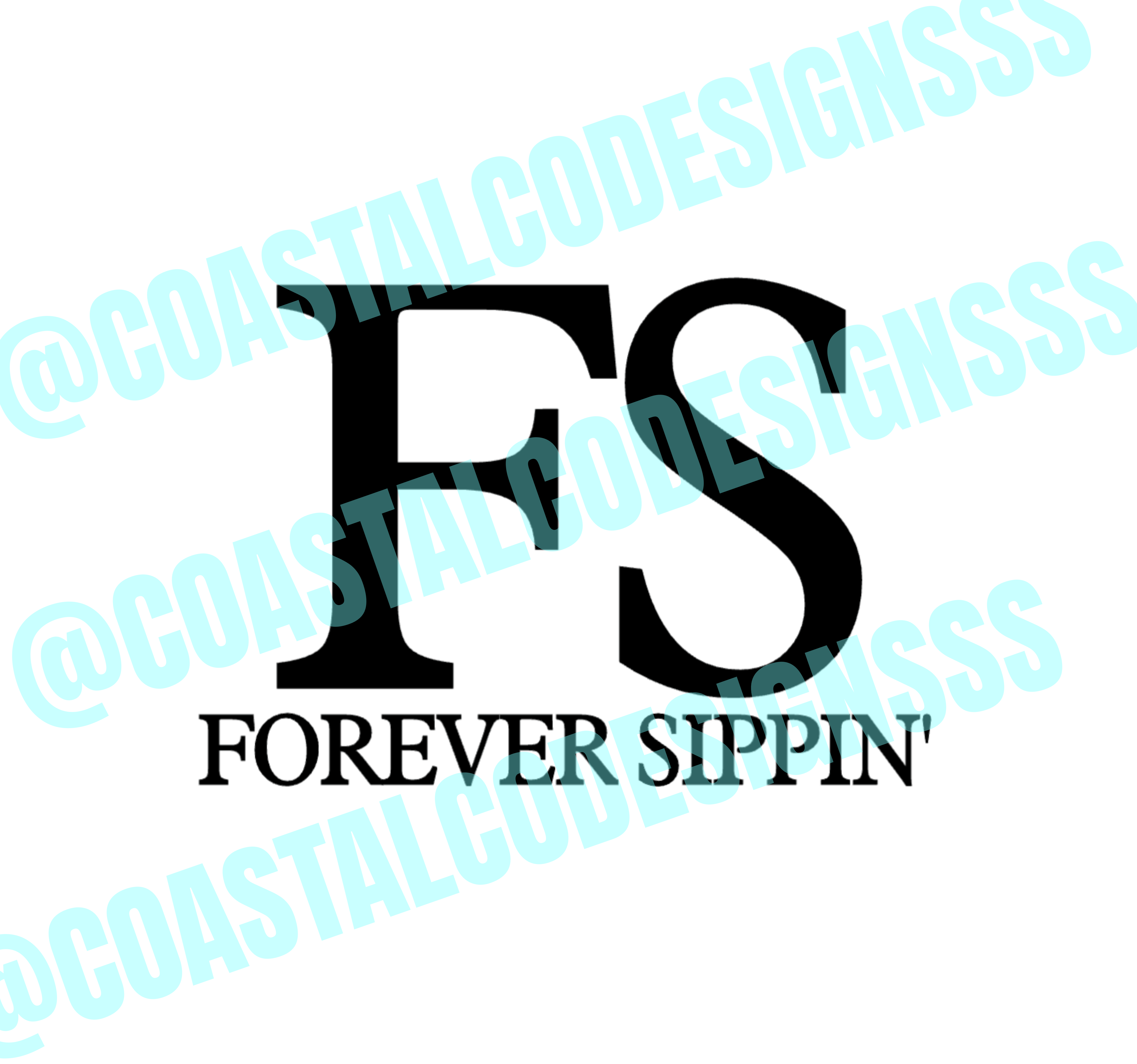FOREVER SIPPIN' LOGO DECAL – Coastal Co. Designs