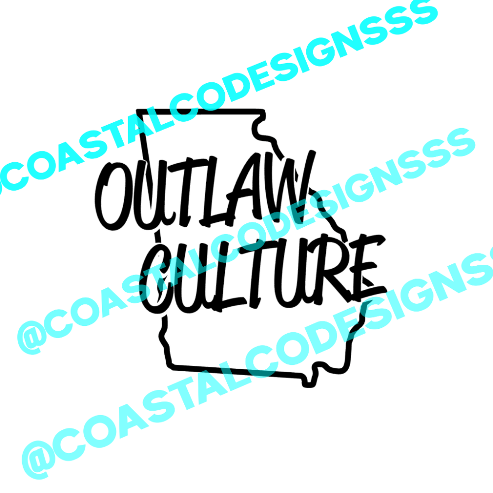 OUTLAW CULTURE - GEORGIA DECAL – Coastal Co. Designs